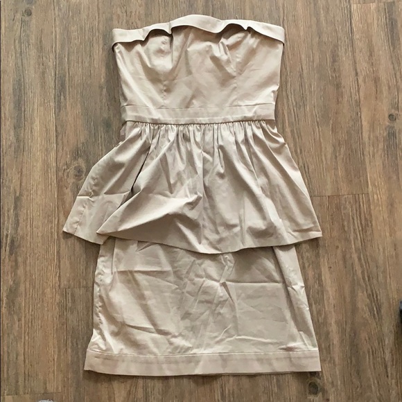 BCBGMaxAzria | Dresses | Bcbg Cocktail Dress Beige | Poshmark